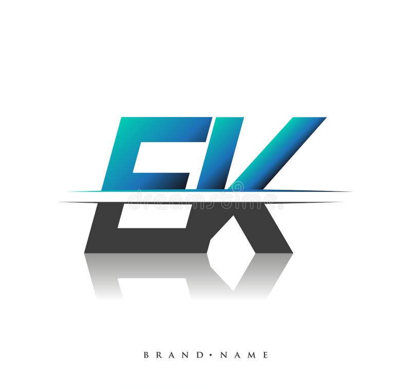 EK Initial Logo Company Name Colored Black and Blue, Simple and Modern ...