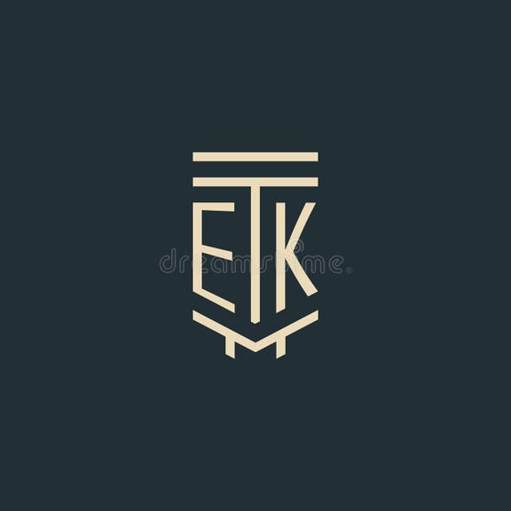 EK Initial Monogram with Simple Line Art Pillar Logo Designs Stock Illustration - Illustration ...