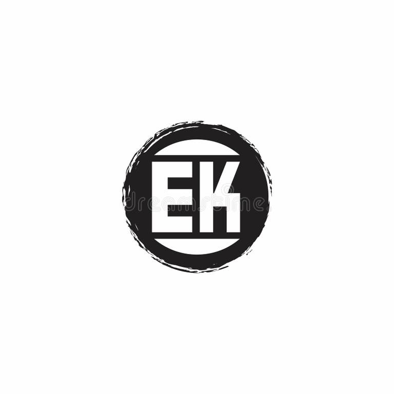 EK Logo Initial Letter Monogram with Abstrac Circle Shape Design ...