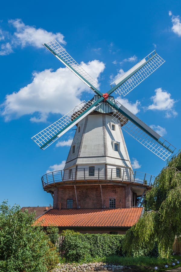 Windmill Near Bad Zwischenahn, East Frisia, Lower Saxony, Germany Stock ...