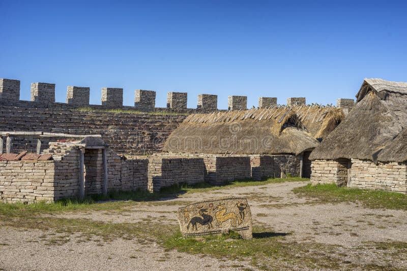 Eketorp castle in Sweden stock image. Image of castle - 92642005