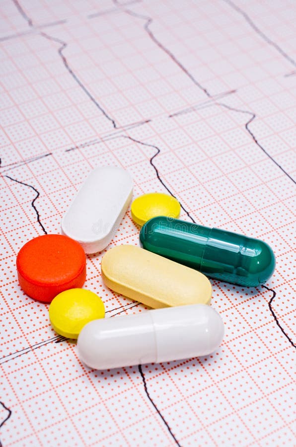EKG chart with pills stock image. Image of care, clinic - 29493649