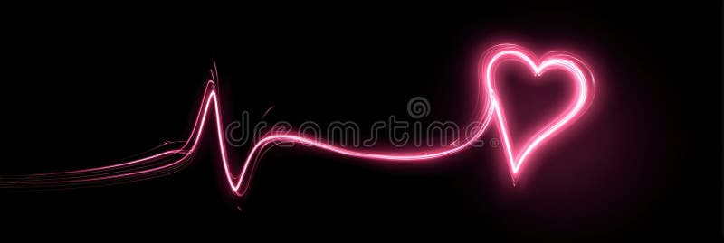 EKG Line Transforms into a Heart Shape Fading Away with a Blank Upper ...