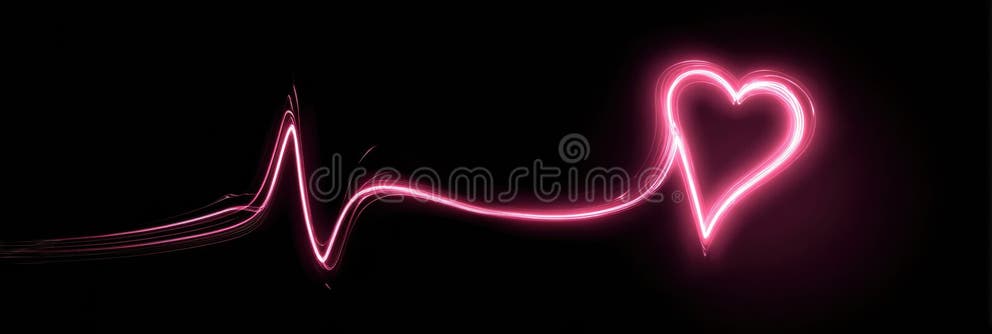 EKG Line Transforms into a Heart Shape Fading Away with a Blank Upper ...