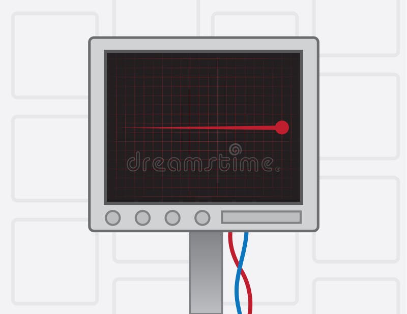 EKG Machine Red Flatline stock vector. Illustration of medicine - 31856121