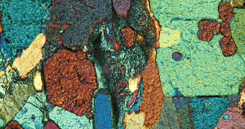 Eklogit Thin Section of Stone Under the Microscope Stock Video - Video ...