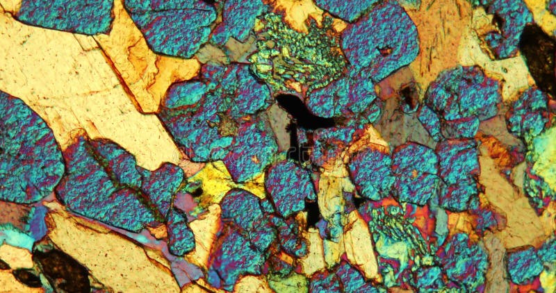 Eklogit Thin Section of Stone Under the Microscope Stock Video - Video ...