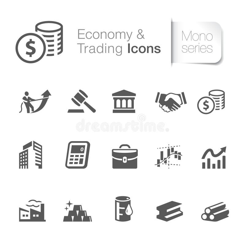 Ekonomi- & handelsymboler vektor illustrationer. Illustration av ...