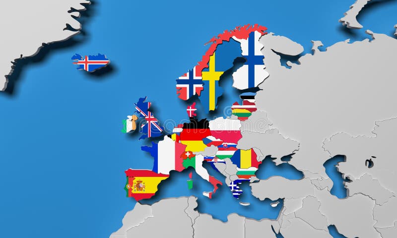 Espacio Económico Europeo Países Del EEE Stock de ilustración ...