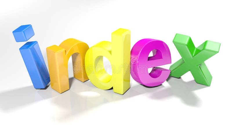 El índice Colorido 3D Escribe - La Representación 3D Stock de ...
