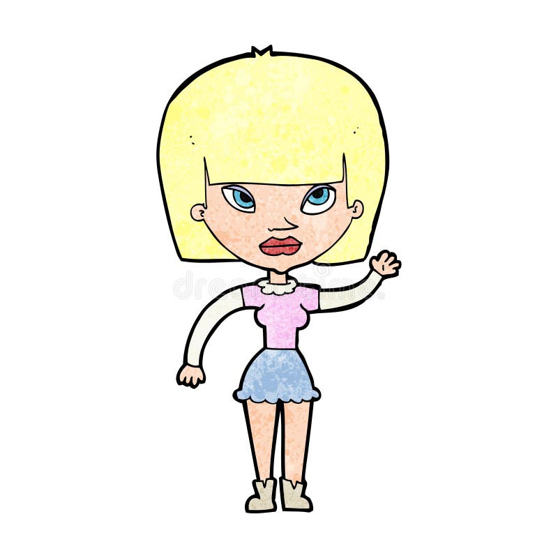 El Agitar De La Mujer Del Cartoonw Ilustración del Vector - Ilustración ...