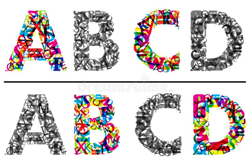 El Alfabeto Letra a, B, C Y D Ilustración del Vector - Ilustración de ...