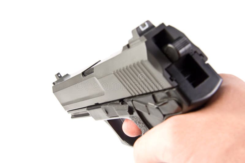 El apuntar imagen de archivo. Imagen de seguridad, pistolero - 14633407