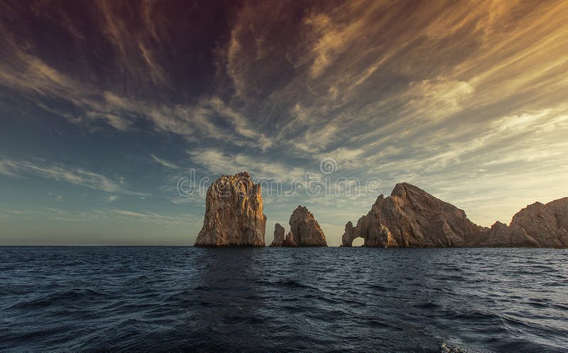 Beautiful View of the Arch of Cabo San Lucas Under the Cloudy Sunny Sky ...