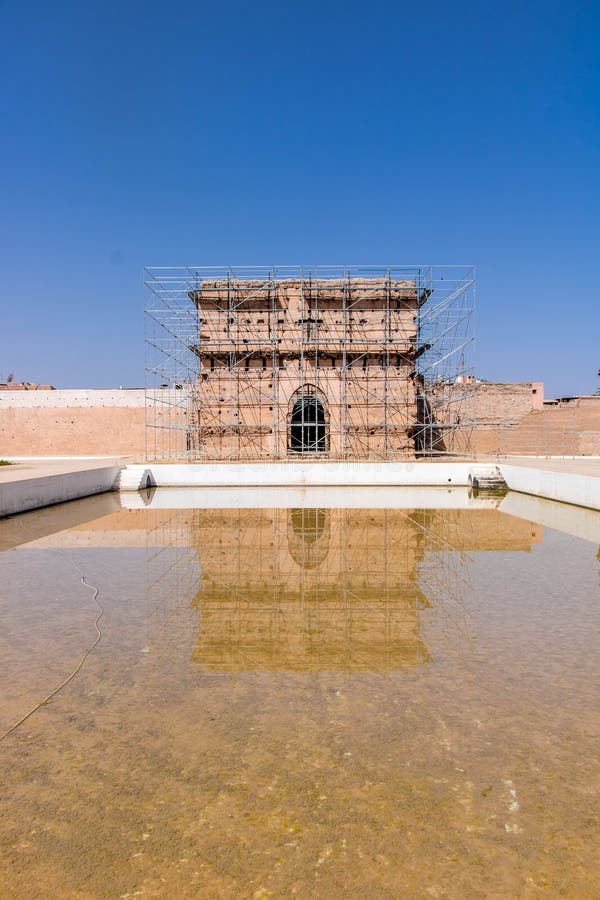 El Badi Palace at Marrakech Stock Image - Image of building, arch ...