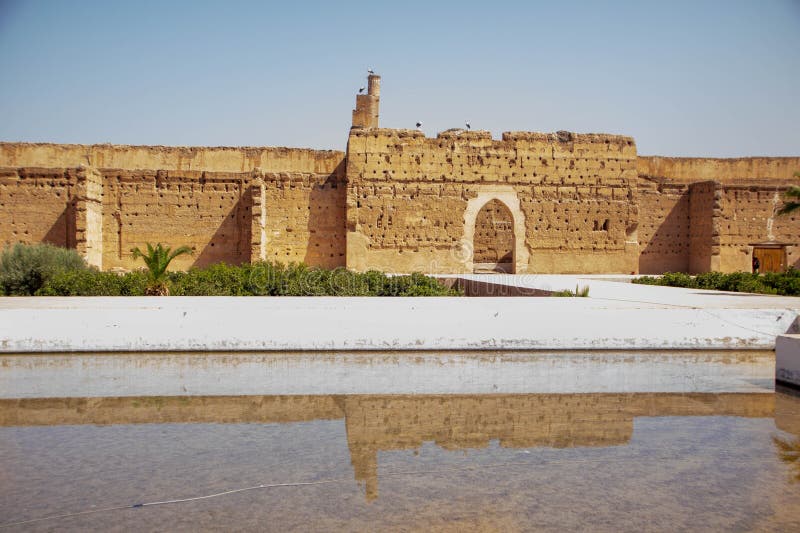 El Badi Palace at Marrakech Stock Image - Image of moroccan, travel ...