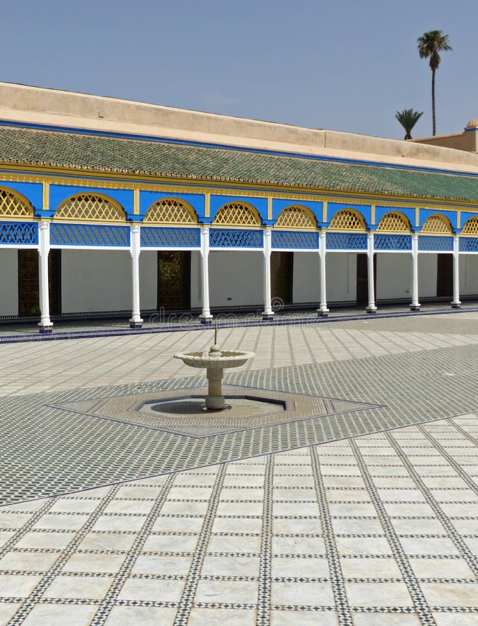 El Bahia Palace, Marrakech stock image. Image of bahia - 78015517