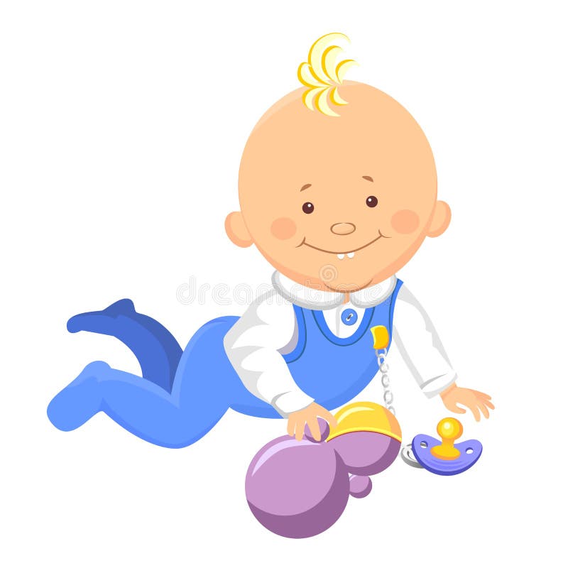 El Bebé Aprende Arrastrarse Ilustración del Vector - Ilustración de ...