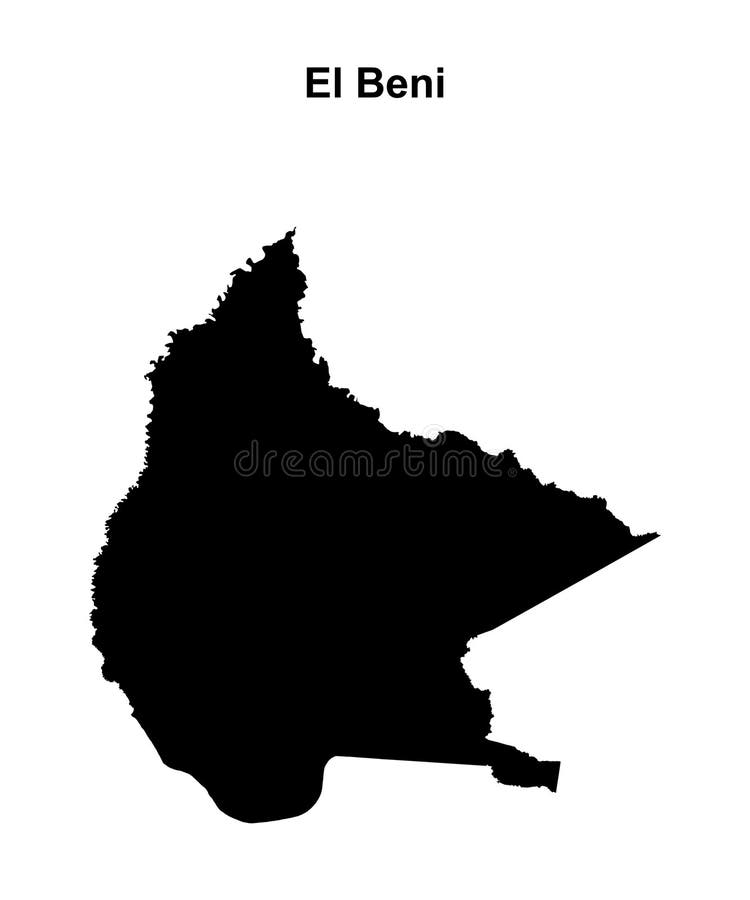 El Beni outline map stock vector. Illustration of isolated - 360402333