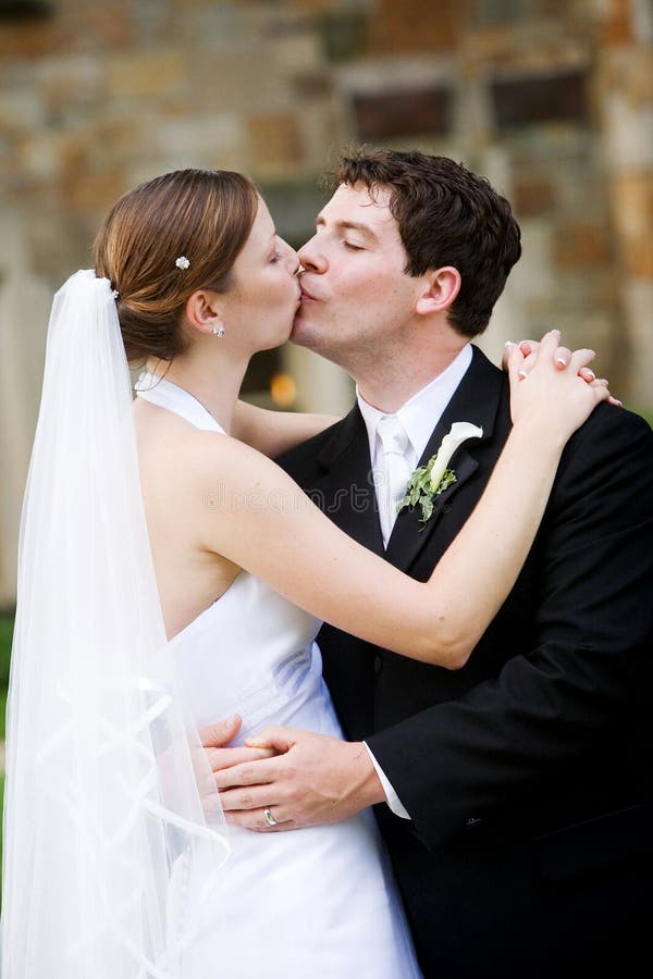 El Besarse De Novia Y Del Novio Foto de archivo - Imagen de besar ...