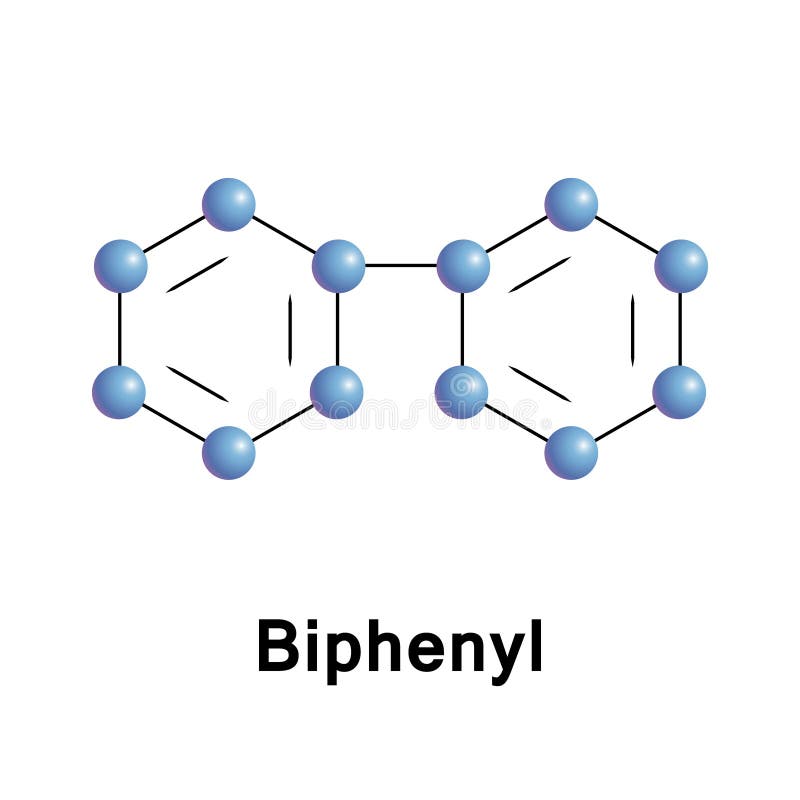 Estructura Molecular Del Bifenil En El Fondo Blanco Stock de ...