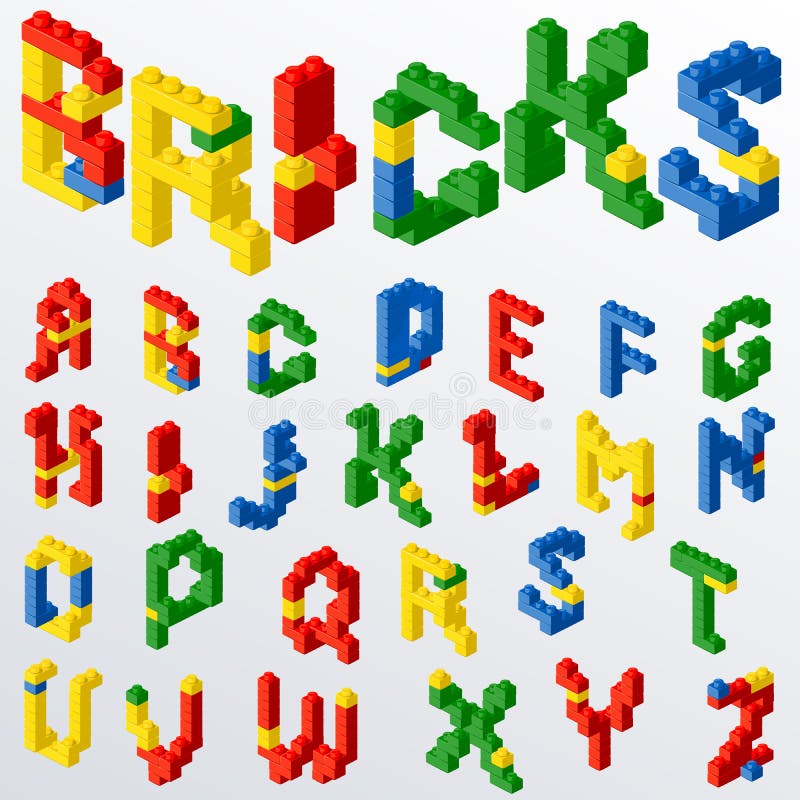 El Bloque Plástico Juega Letras Ilustración del Vector - Ilustración de ...