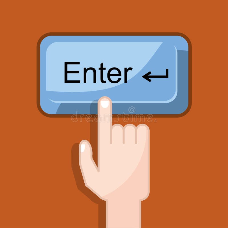 El botón entra ilustración del vector. Ilustración de control - 54578694