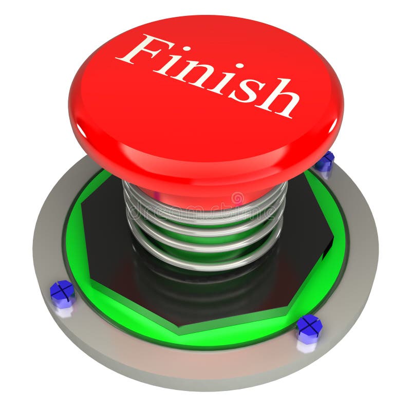 El Botón Rojo, Final, Concepto 3d Aislado Stock de ilustración ...