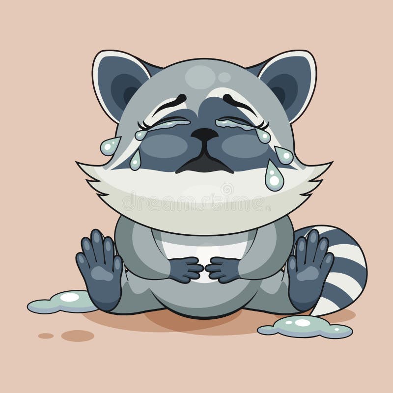 El Cachorro Del Mapache Está Llorando Ilustración del Vector ...