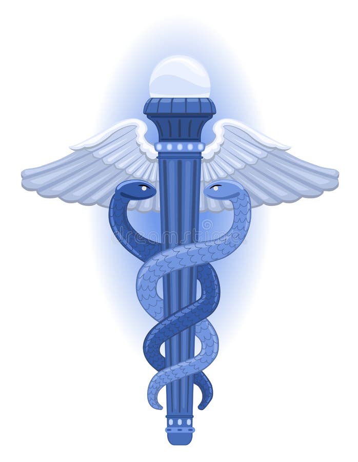 Caduceo Griego De Hermes De Dios Stock de ilustración - Ilustración de ...