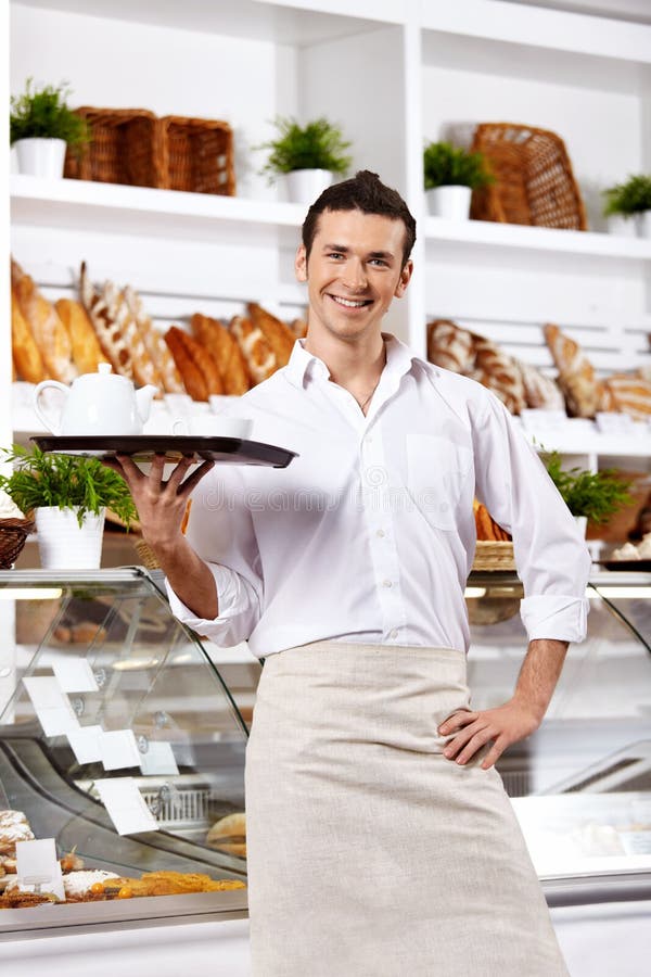 El camarero afable foto de archivo. Imagen de tetera - 13797084