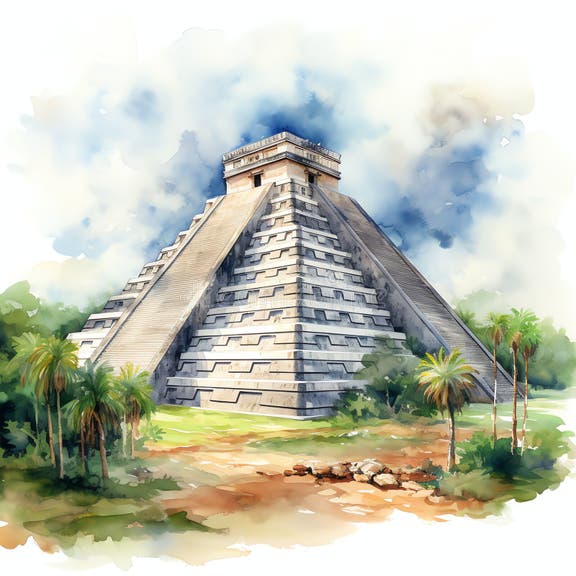 El Castillo Pyramid at Chichen Itza Featuring Its Prominent Temple ...