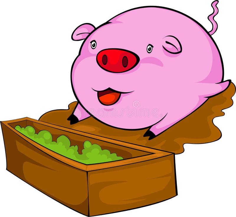 El Cerdo Del Vector Come El Ejemplo Imagen. Imagen: 20198644