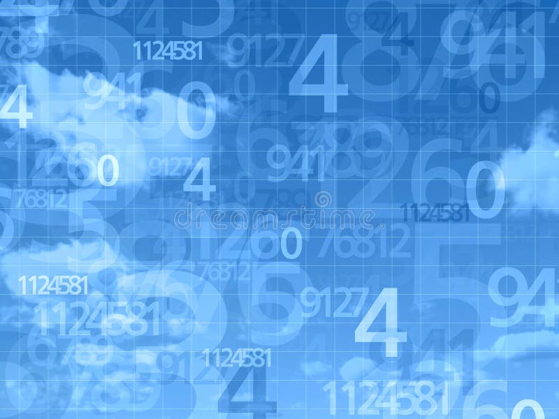 Fondo Matemático Del Azul De Los Números Stock de ilustración ...