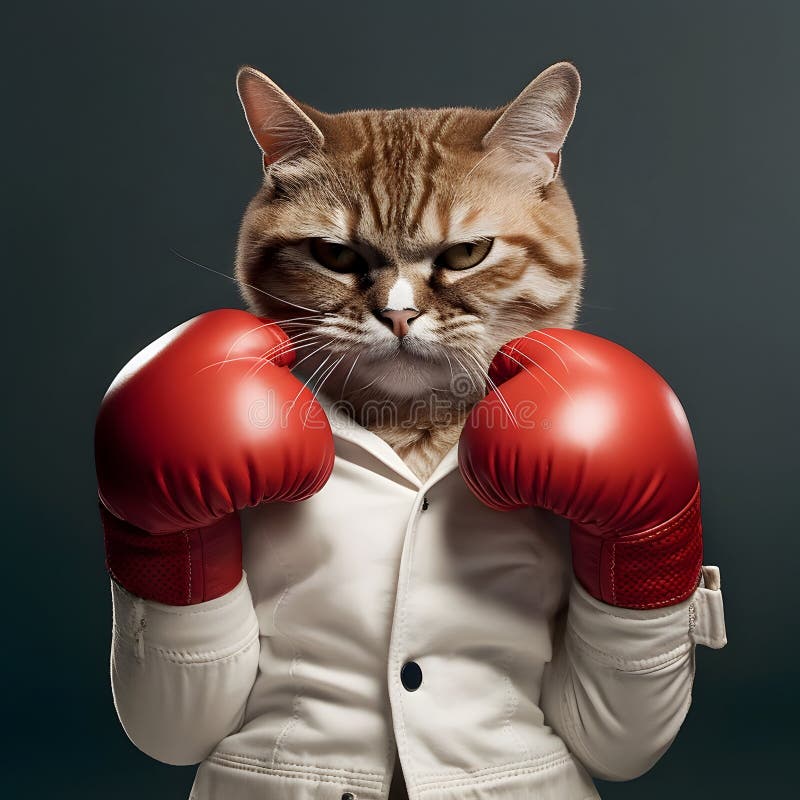 El Cierre De Un Gato Con Guantes De Boxeo Imagen de archivo - Imagen de ...