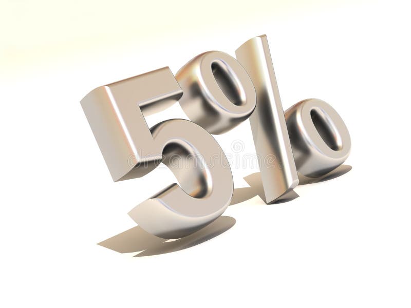 5 5 Por Ciento Aislado En Un Fondo Blanco 5 Por Ciento Aislado Stock de ...
