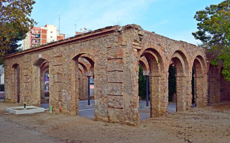 El Clot Public Park in Barcelona Stock Photo - Image of arches, gardens ...