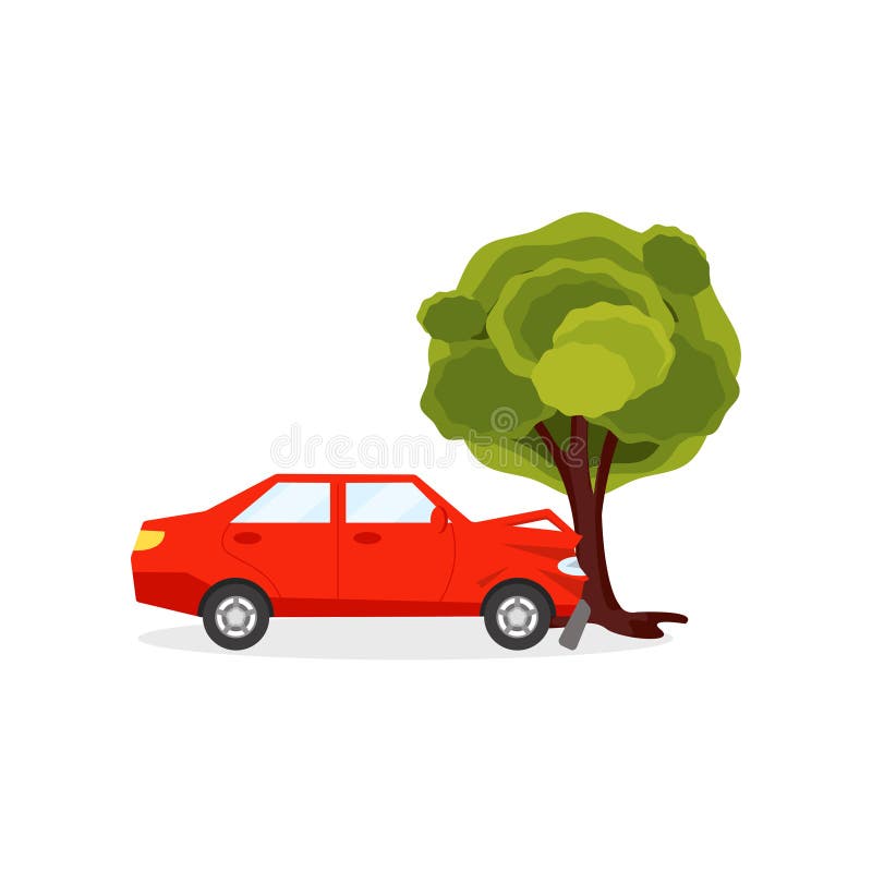 Accidente Del Choque De Coche En El Ejemplo Plano Del Vector Del árbol ... Accidente Del Choque De Coche En El Ejemplo Plano Del Vector Del árbol ...