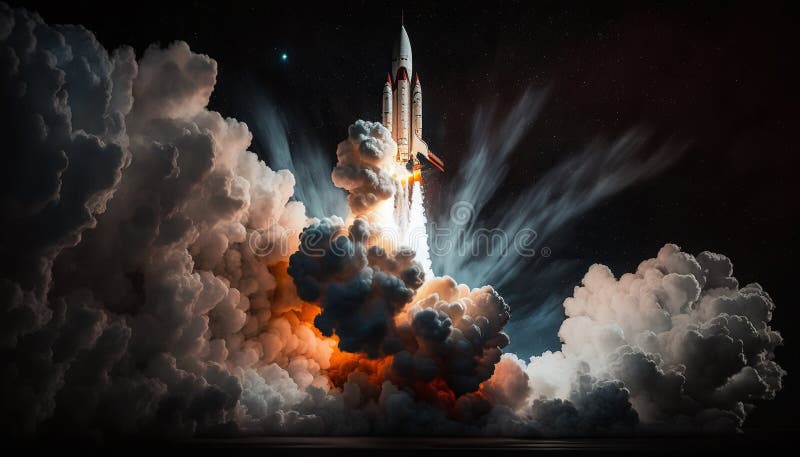 El Cohete Inicia El Proceso De Despegue De Starship Stock de ...