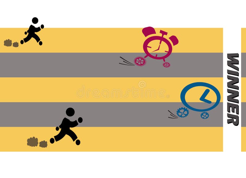 El Competir Con Contra Tiempo Stock de ilustración - Ilustración de ...