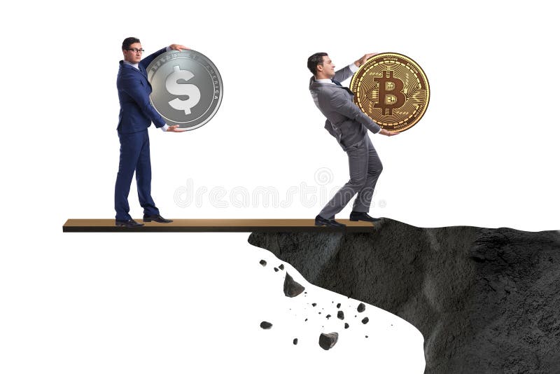 El Concepto De La Interdependencia Con Dos Monedas Foto de archivo ...