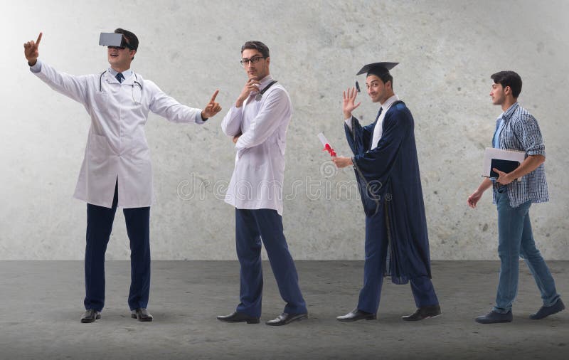 El Concepto De Negocio Con El Hombre Progresando a Través De Etapas ...