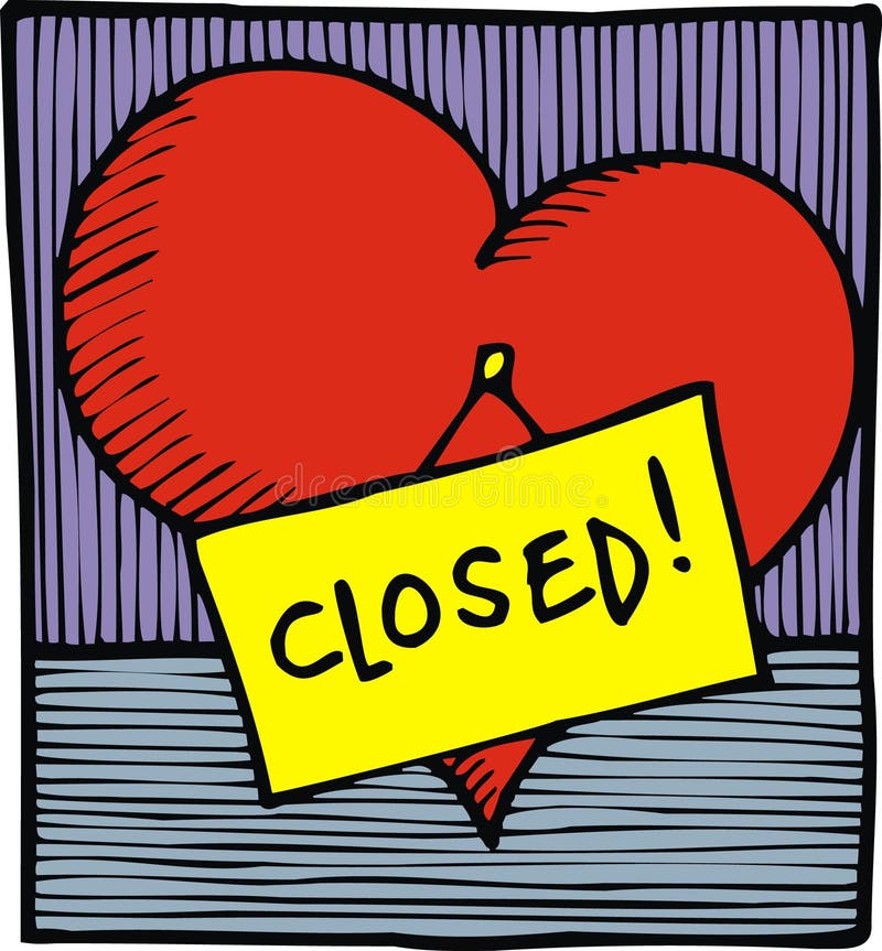 El corazón es cerrado ilustración del vector. Ilustración de tacto ...