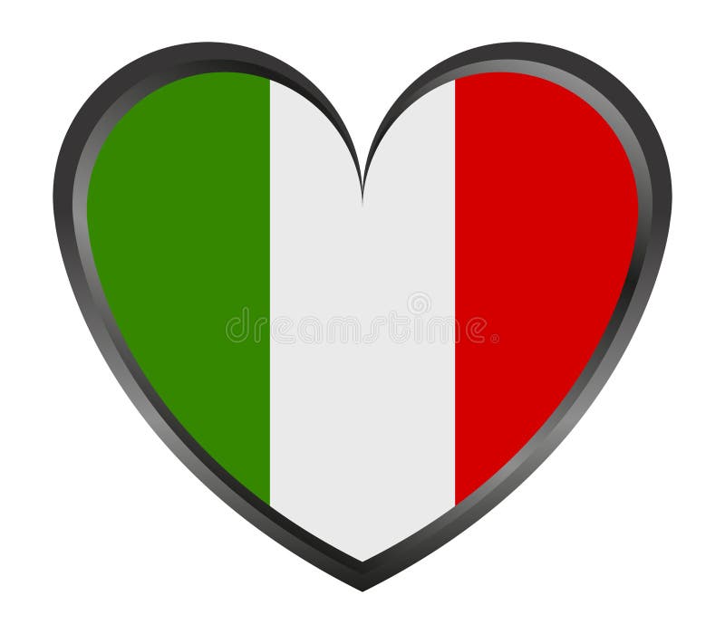 El Corazón Con La Bandera De Italia Ilustró Stock de ilustración - Ilustración de amor, mundo ...
