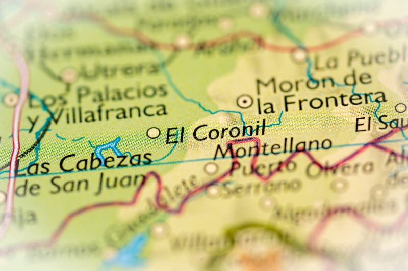 El Coronil, Spain Highlighted on a World Map Stock Photo - Image of ...