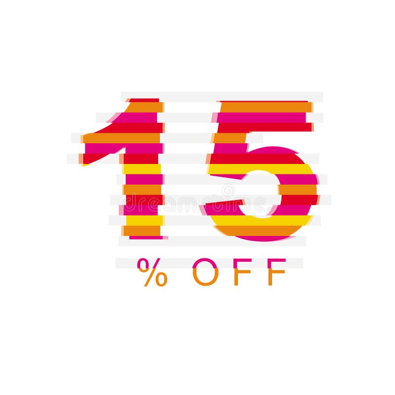 El 25% De Descuento Letras Hechas De Rayas Ilustración del Vector ...