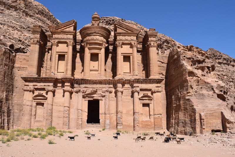El Deir Or The Monastery At Petra, Jordan Stock Image - Image of desert ...