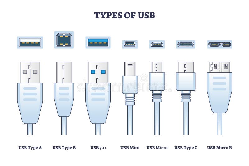 El Diagrama De Tipos USB Muestra Conectores Como Tipo a Tipo B ...