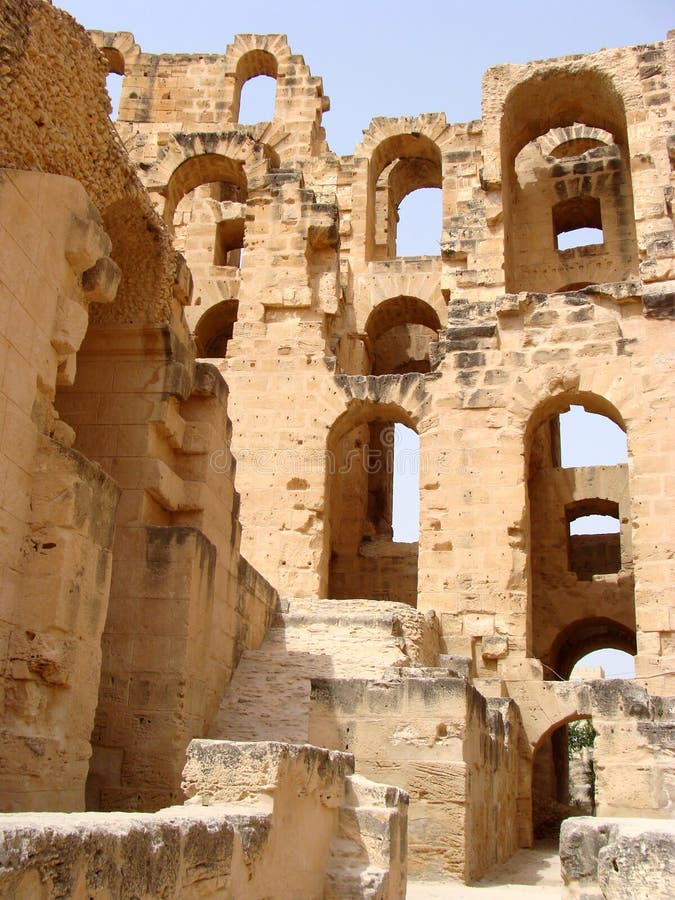 El Djem Amphitheatre stock photo. Image of arches, colosseum - 58672360