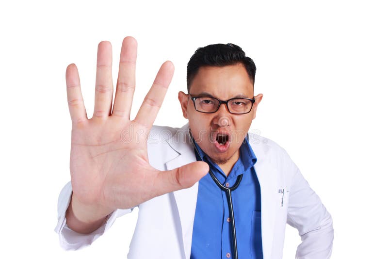 El Doctor Divertido Showing Stop Sign Imagen de archivo - Imagen de ...